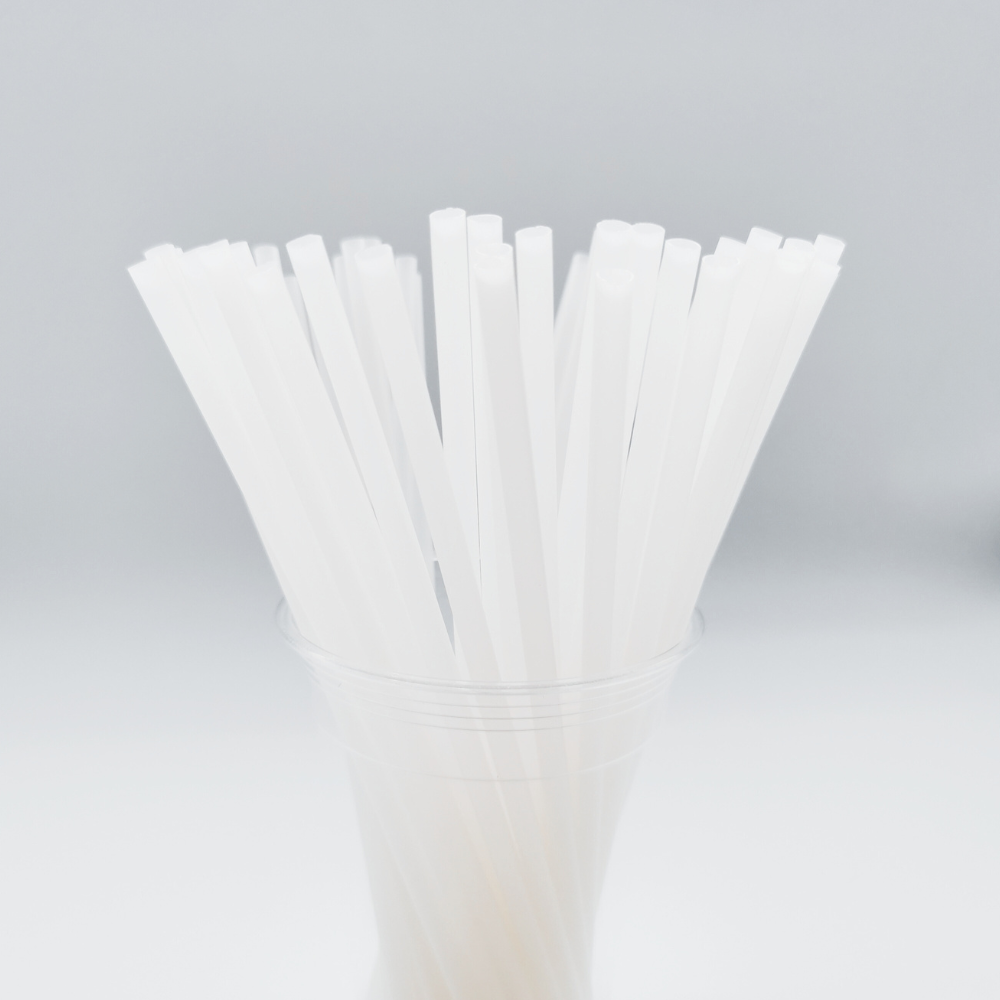 OrangeBio 7 3/4" Jumbo Compostable PHA Straw, Unwrapped, 5.5 mm - 100 ...